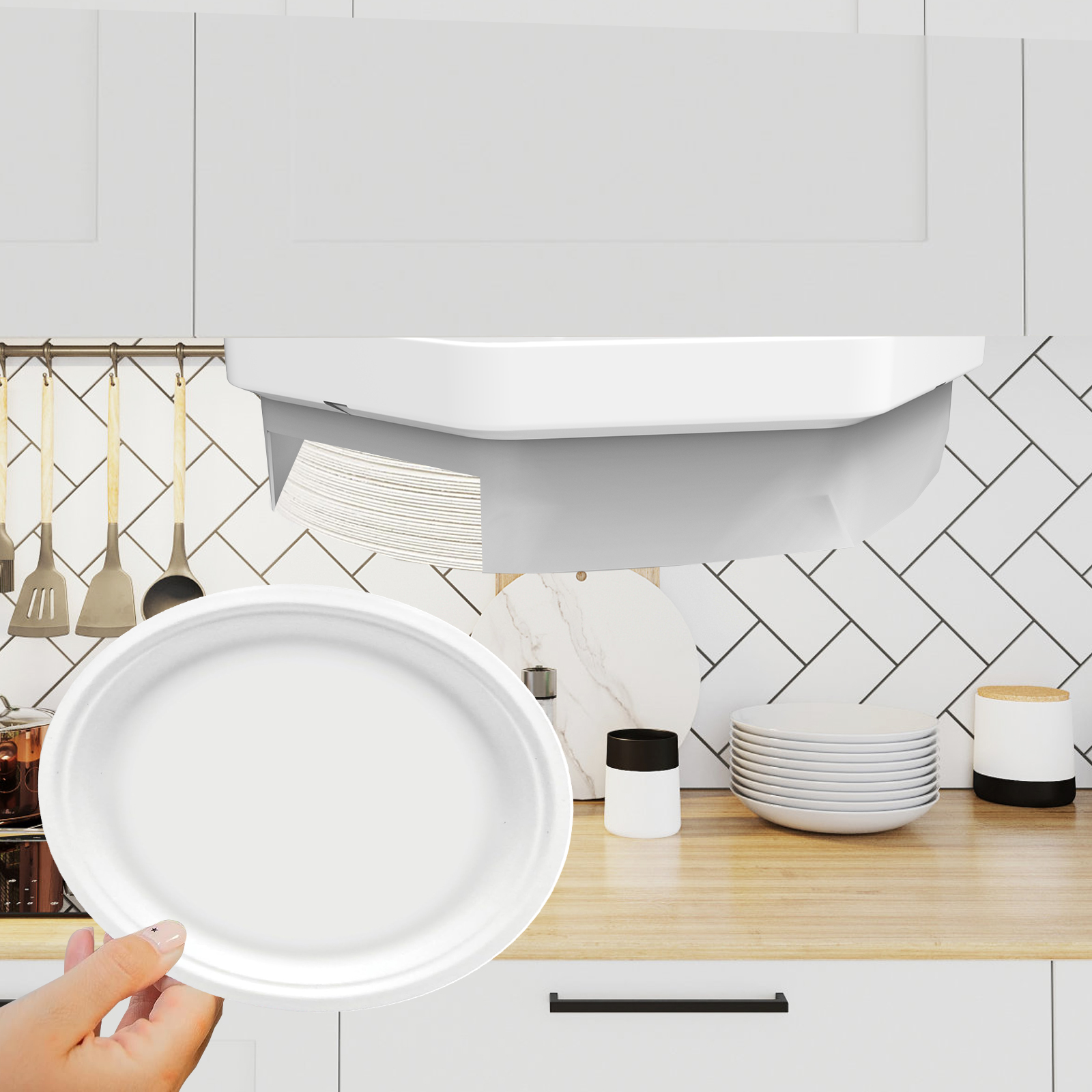 9-inch Octagonal Paper Plate Dispenser,Paper Plate Holders,Paper Plate ...